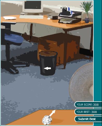 Paper Toss - Throw a piece of paper into trash can. PaperToss game.