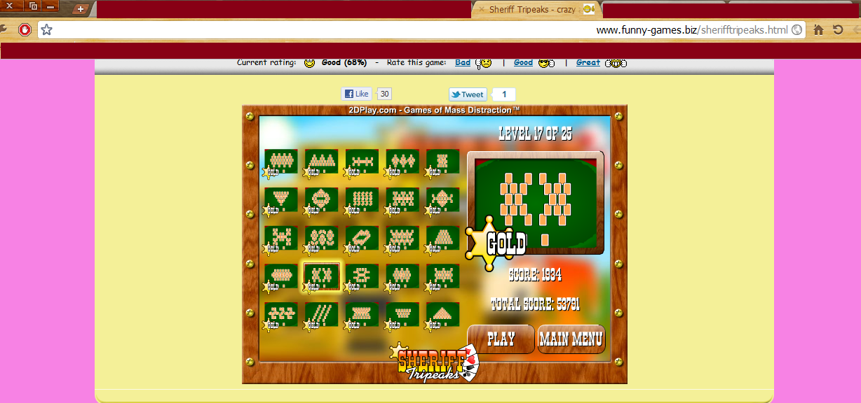 Sheriff Tripeaks - crazy addictive new card game. Solitaire variation