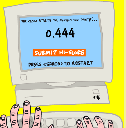Finger Fenzy - how fast can you type the alphabet. Show your speed